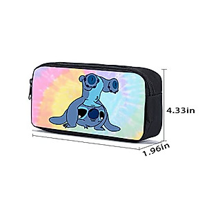 17 Inch Cartoon Backpack Girl Stitch Daypack Teens Bookbag with Travel Bag, Lunchbag, Pencilbox for Boy College Office Picnic Travel