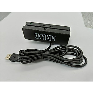 ZKYIXIN Credit Card Reader, USB 3-Track Mini Smart Card Reader for Pos Credit Cards Membership Cards Access Control