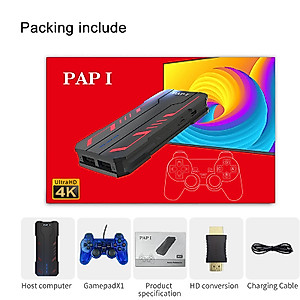 HAIHUANG Handheld Video Game Console PAP1 Retro Game Controller Support 4K HDMI 1280720 P Output Game Speed FPS 1: 1 60HZ 128MB 32GB-TF Card with 4000 Classic Games TF Expansion Maximum to 256GB, LE