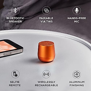 Lexon MINO+ Portable Bluetooth Mini Speaker with HD Sound, Rechargeable and Pairable - Soft Gold