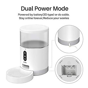 Peteme Automatic Cat Feeder,Smart Pet Feeder 4L with APP Control for Dry Food, 0-10 Portion Control for 1-6 Meals Daily, Auto Food Dispenser for Small Pets with 10s Voice Recording