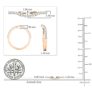 Dazzlingrock Collection Round White Diamond Stackable Curved Contour Guard Band for Women (0.20 ctw, Color I-J, Clarity I1-I2) in 14K White Gold Size 7