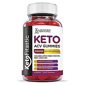 Justified Laboratories (10 Pack) Ketofitastic Keto Gummies 1000MG ACV with Pomegranate Juice Beet Root B12 600 Gummys