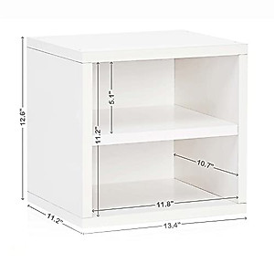 Way Basics Stackable Bookshelf Cube 2-Tier Shelf Modular Closet Organizer and Storage (Tool-Free Assembly)