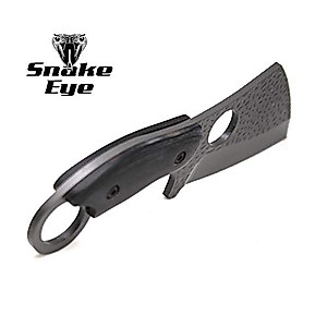 Snake Eye Tactical Heavy Duty Fixed Blade Cleaver Razor Style Hunting Knife w/Nylon Sheath (Grey)