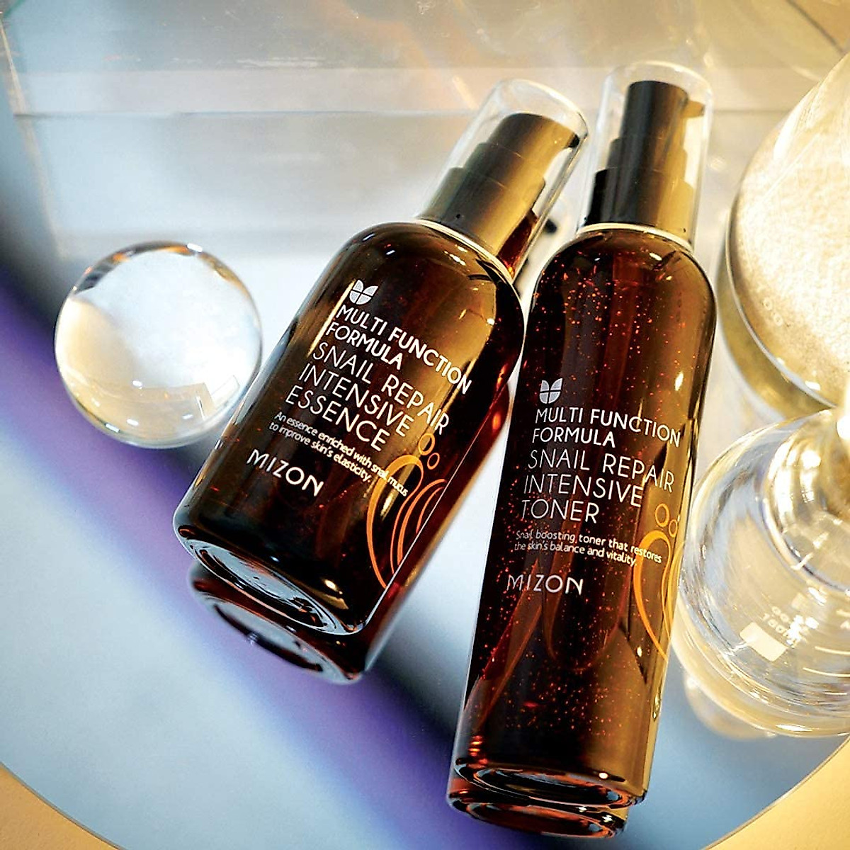 MIZON Snail Repair Intensive Toner Snail Mucin Hyaluronic Acid Adenosine Centella Asiatica Moisturizer Fine Line Treatment Safe Formula Korean Skincare (3.38 fl oz)