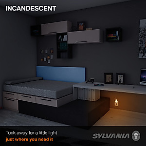 SYLVANIA Incandescent 7W C7 Night Light Bulb, E12 Candelabra Base, 40 Lumens, Clear Finish, 2850K, Warm White - (13545), 4 Count (Pack of 1)