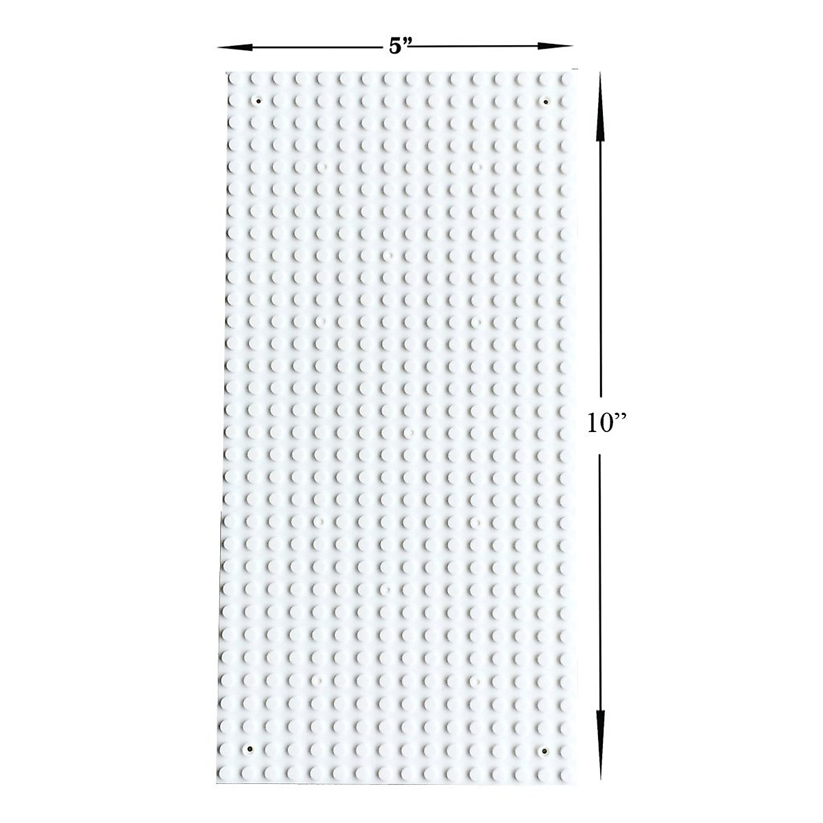 Building Bricks Block Base Plate - White 6 Pack of 5”X10” Baseplates - Compatible Major Brands Building Block Toys