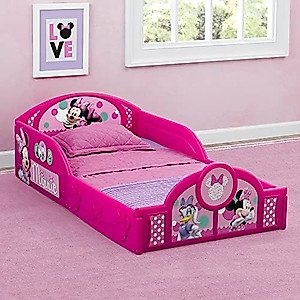Delta Children Minnie Mouse Sleep & Play Toddler Bed and Toy Box -Bedroom Set