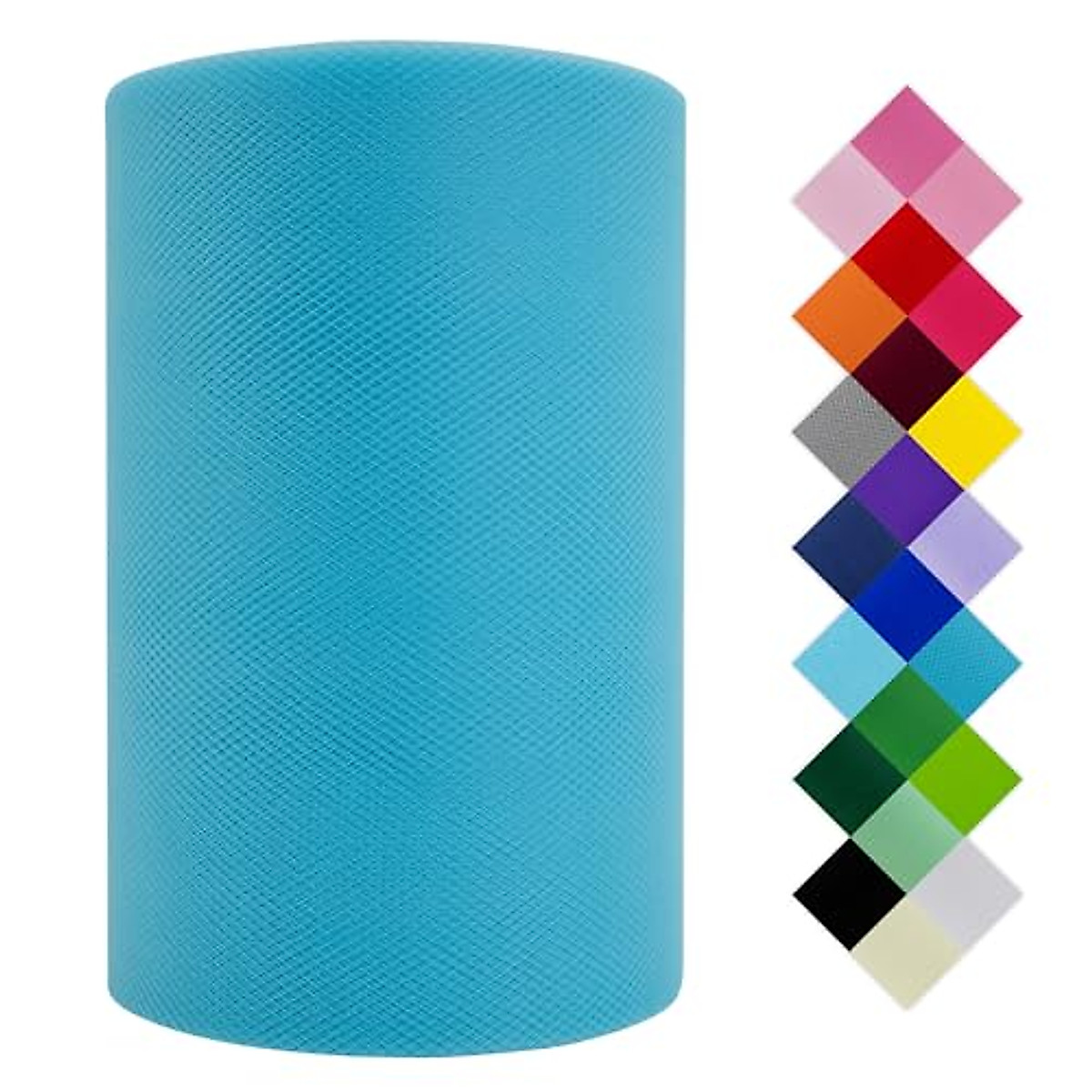 Tulle Fabric Roll | 6” by 100 Yards | Polyester Spool for Crafts Decorations Tutu Weddings Costumes Skirts Parties Gift Bow and More – by Craft Forge (Turquoise)