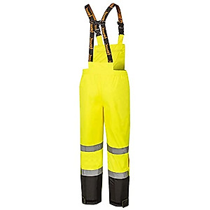 Pioneer Ripstop High Visibility Bib Pan Safety Rain Gear, Hi Vis, Waterproof, Reflective, Work Overalls for Men, Orange, Yellow/Green, V1200461U-2XL