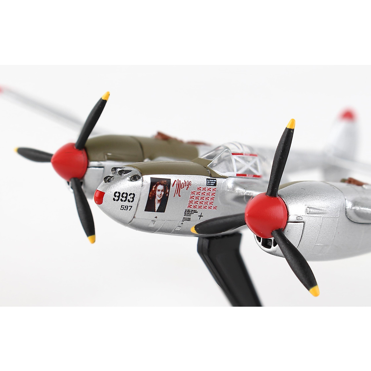 Daron Worldwide Trading Postage Stamp P-38J Lightning Marge 1/115 Dick Bong Airplane Model