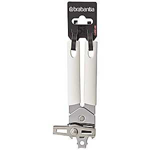 Brabantia Classic Can Opener With Metal Handle, 4.8x5.1x9 cm, White