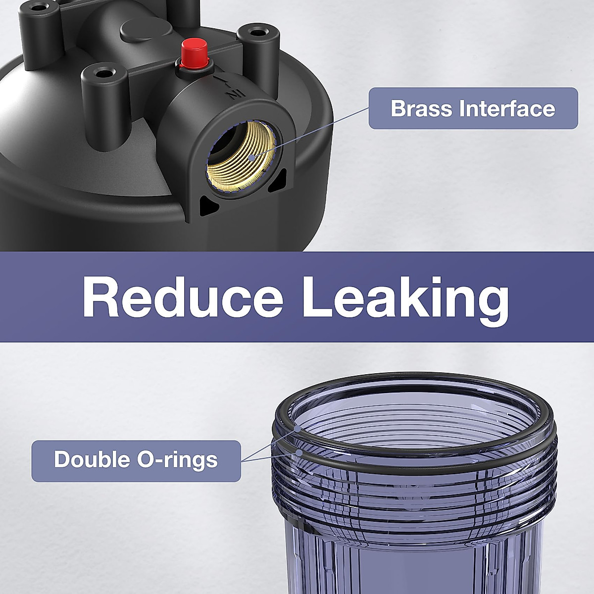SimPure Whole House Water Filter System - Clear 2-Stage Filtration