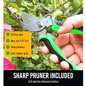 Heavy Duty Garden Tools 10 Pieces Set - Rust Proof, Durable Gardening Supplies Gifts for Women Men Mom or Dad - Ergonomic Gardening Hand Tools - Garden Gifts for Mom and Dad