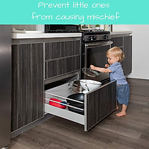 Baby Shine Child Safety Cabinet Locks and Child Proof Drawer Locks (10-Pack) - Adhesive, Invisible Baby Safety Locks for Baby Proofing Cabinets & Drawers - Easy, Damage-Free Heat Removal! (White)