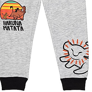 Disney Lion King Simba Pumbaa Timon Toddler Boys Fleece 2 Pack Pants Black/Grey 4T