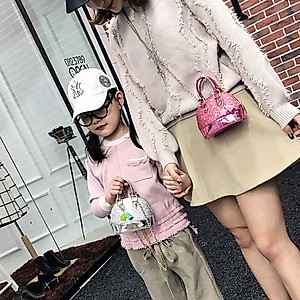 Dukars Little Girls' Sequins Handbags Princess Crossbody Bag Mini Satchel Gifts For Girls Toddler Kids (Pink)