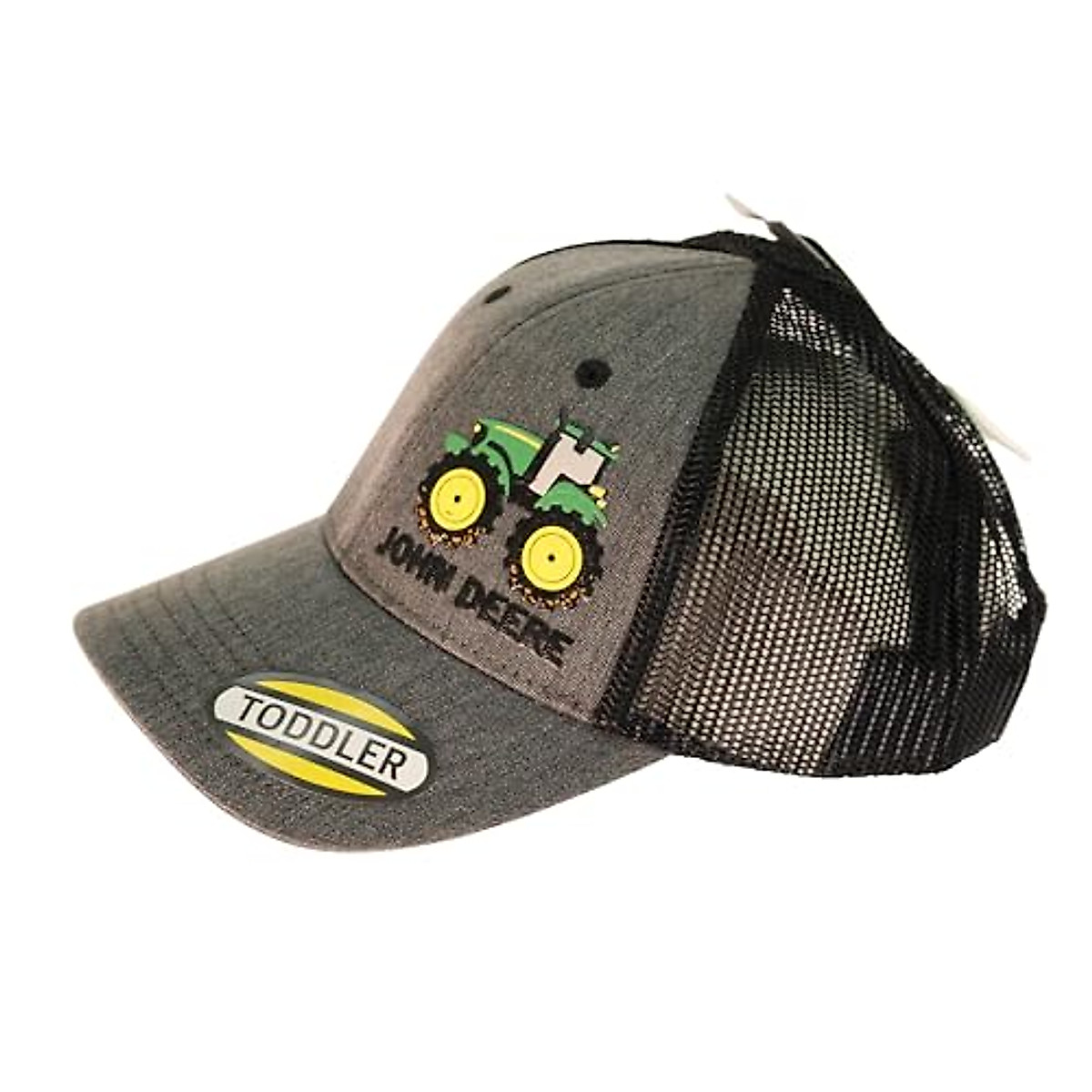 John Deere 3D Rubber Tractor Print Toddler Baseball Hat Cap-Charcoal-One Size