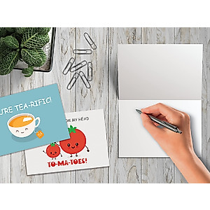 Better Office Products 50 Pack Funny Thank You Cards, 4 x 6 in with Envelopes, Funny Pun Notecards, 10 Cover Designs, 50 Count Boxed Set