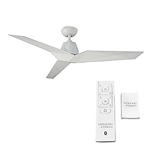 Vortex Smart Indoor and Outdoor 3-Blade Ceiling Fan 60in Gloss White with Remote Control works with Alexa, Google Assistant, Samsung Things, and iOS or Android App