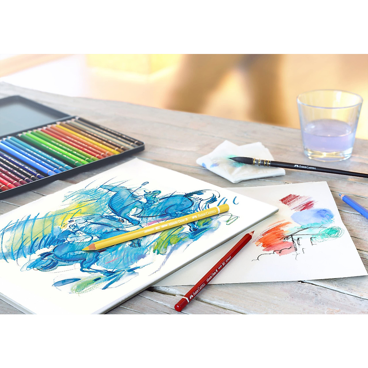 Faber-Castel FC117524 Albrecht Durer Artist Watercolor Pencils In A Tin (24 Pack), Assorted