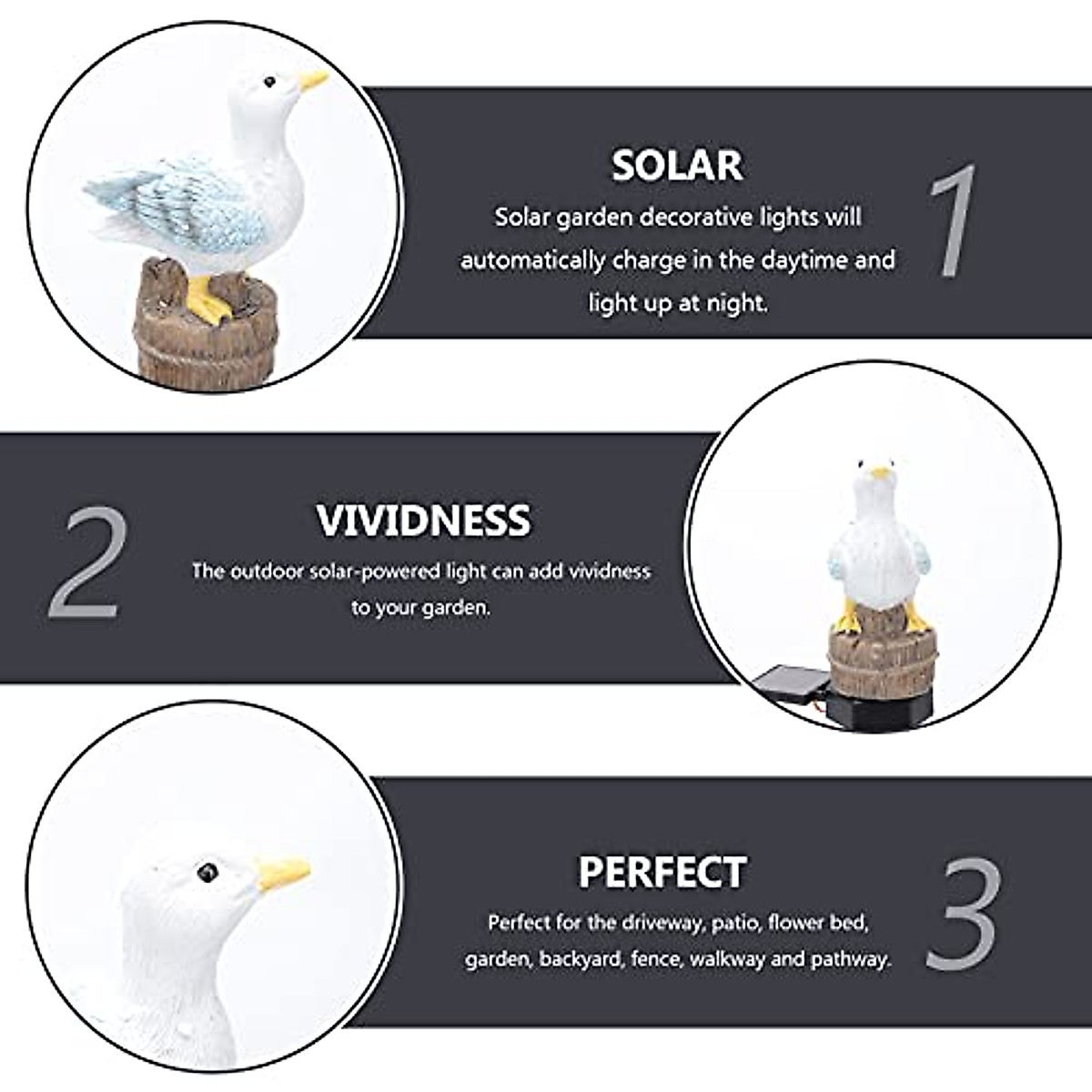 balacoo Solar Lights Decoration Lights Outdoor Outdoor Lights Seabird Landscape Lights Led Pathway Lights Home Garden Outdoor Pathway Decor LED Spotlight Outdoor Decor