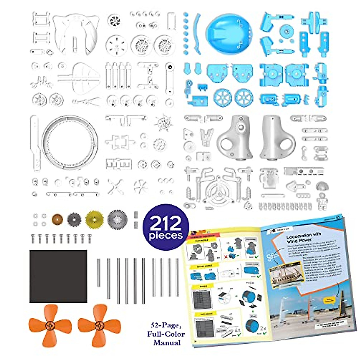 Thames & Kosmos WindBots 6-in-1 Engineering STEM Kit | Build 6 Wind-Powered Bots, No Batteries/Electricity Required | Explore Wind Technology, Gear Ratios & More | Full-Color Manual & Experiment Guide