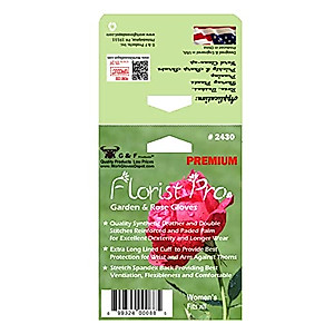 G & F Products 2430M Florist Pro Long Sleeve Rose gardening Gloves, Thorn Resistant Garden Gloves, Rose Pruning Gloves - Women fits all , Pink