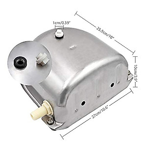 MACGOAL Stainless Steel Automatic Waterer Bowl with Float Valve and Drain Plugs, Water Trough for Livestock Dog Goat Pig Waterer