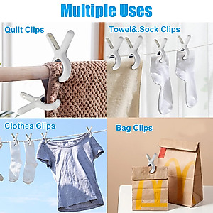 BHOYF Jumbo Clips Set - 10 Pack of Large 5 Inch White Plastic Clothespins for Beach Towels, Chairs, and Clothes - Outdoor Laundry Clips for Pool, Boat, Cruise, and Travel