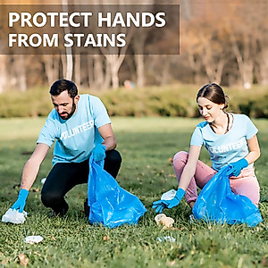 squish Disposable Gloves, 100Pcs Blue Vinyl Blend Exam Gloves Non Sterile, Powder Free, Latex Free - Cleaning Supplies, Kitchen and Food Safe(Pack of 100) (Blue Medium)