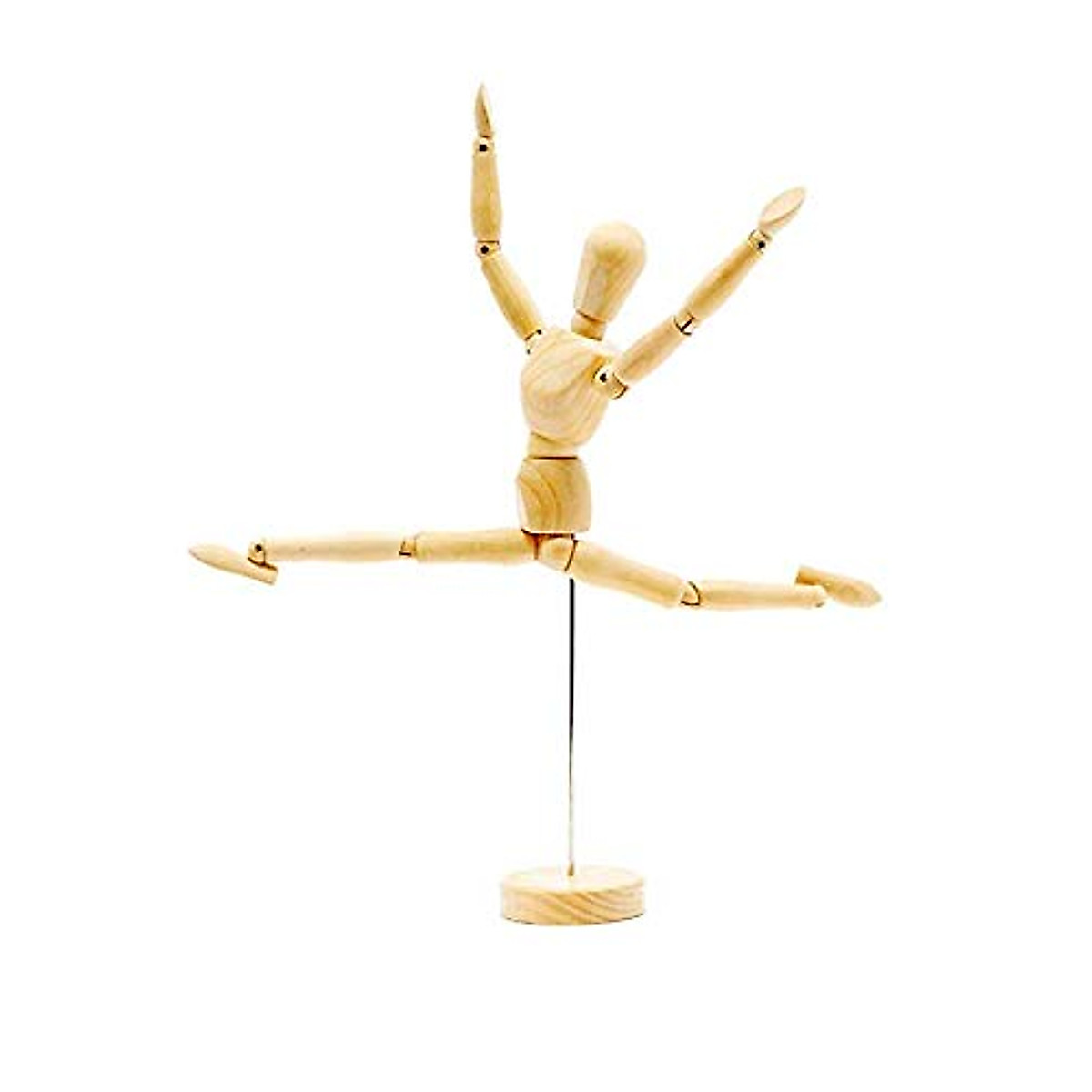 8 Inch Artists Wooden Manikin Flexible Body Joints Human Figure Puppet Model Wood Male Mannequin Doll Ornament Stand for Home Office Desk Decoration Sketching Drawing Painting Supplies Gift