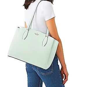 KATE SPADE MONET LARGE TRIPLE COMPARTMENT TOTE SHOULDER BAG CRYSTAL BLUE LEATHER