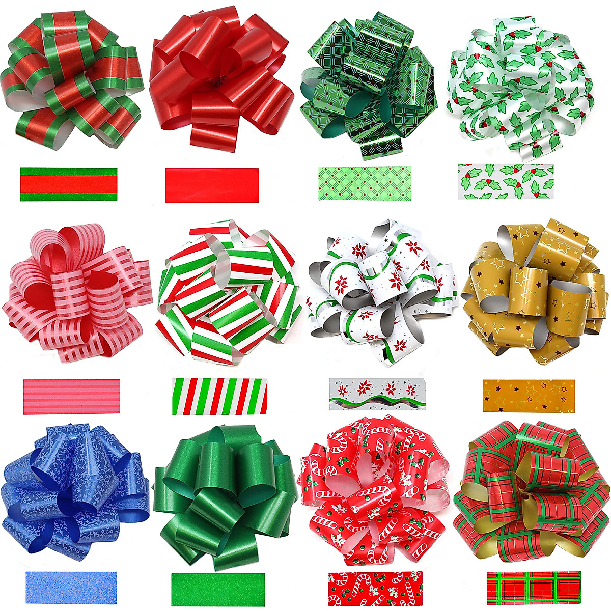 JOYIN 24 Pieces Wrap Ribbon Pull Bows (5" Wide); Easy and Fast Gift Wrapping Accessory, Bows, Baskets, Wine Bottles Decoration, Gift Wrapping and Decoration Present.