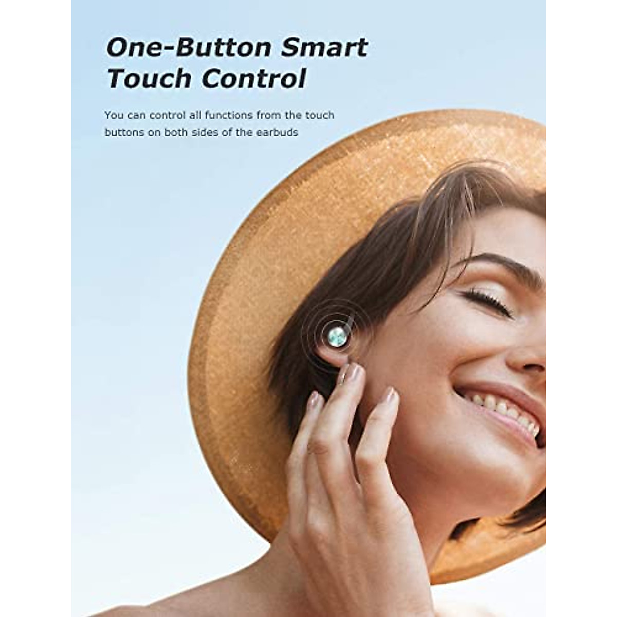 TTQ Wireless Earbuds, Bluetooth Headphones 80Hrs Playtime with Charging Case and Earhooks Over Ear Waterproof Earphones with Mic for Working Sports Running Workout iOS Android TV Phone Laptop