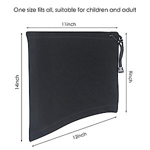 Obacle Neck Gaiter Face Mask Warmer with Adjustable Drawstring for Men Women Winter Cold Weather Windproof (Black)