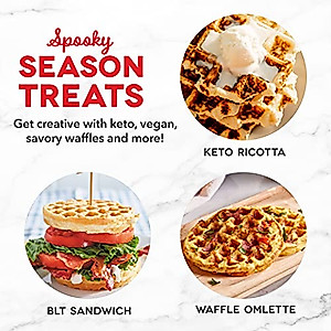 Dash Mini Waffle Maker (2 Pack) for Individual Waffles Hash Browns, Keto Chaffles with Easy to Clean, Non-Stick Surfaces, 4 Inch, Halloween, Orange