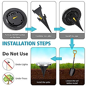 Solar Lights Outdoor, 8 LED Solar Garden Lights, Disk Lights Waterproof Solar Ground Lights Outdoor Landscape Lighting for Patio Pathway Lawn Yard Deck Driveway Walkway