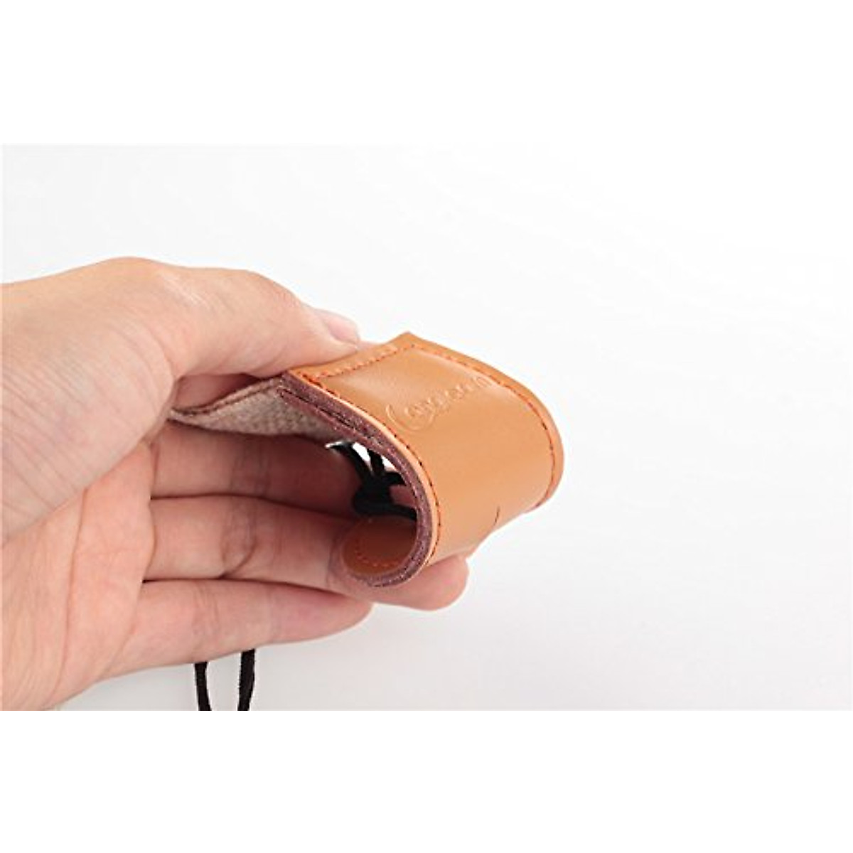 HOT SEAL Linen Style Adjustable Genuine Uke Leather Metal Hook Ukulele Strap Strong Back Straps (Linen Light Brown)