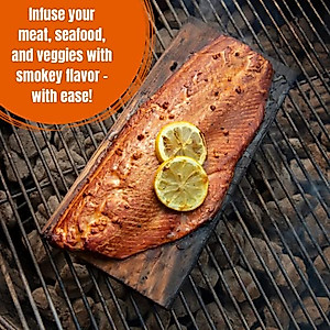 Grilling Planks - 12 Pack Cedar - Premium Extra Thick 1/2 Inch Western Cedar for Barbecue Salmon, Seafood, Steak, Burgers, Pork Chops, Vegetables and More!