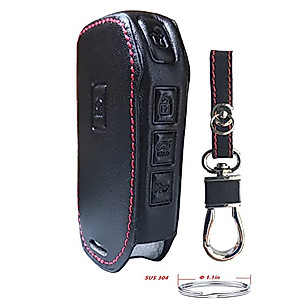 KAWIHEN Leather Key Fob Cover Compatible with 2019 2020 2021 2022 2023 KIA K5 Forte NIRO Seltos Sorento Soul Sportage Stinger Key Fob(5 Button, NOT FIT FLIP FOB)