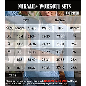 NAKAAH Workout Sets for Women Seamless High Waist Cute Crop Tops Yoga Two Piece Outfits for Women Sun Dried Tomato L