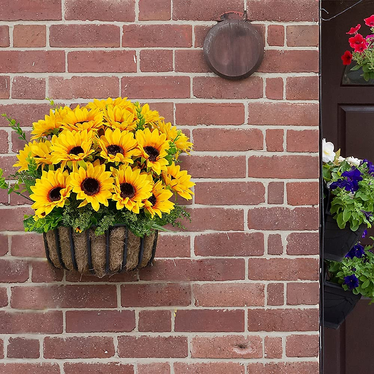 LIVILAN Sunflowers Artificial Flowers 2 Bunches Fake Sunflowers Silk Flowers Sunflower Bouquet Yellow Flowers Wedding Decor Home Hotel Office Party Garden Decorative Flowers Table Centerpiece