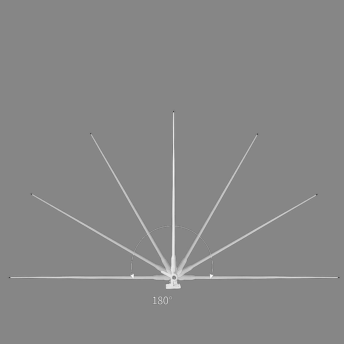 UAYESOK VHF Marine Base Antenna 48 Inch Fiberglass Waterproof Boat Antenna W/7m RG-58U Cable Adjustable Ratchet Fixed Mount