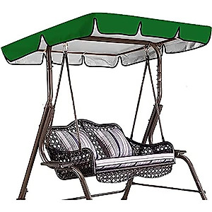 Swing Top Cover Canopy Replacement Porch Patio Outdoor Replaceable Swing Canopy Cloth Waterproof Swing Ceiling Replacement Cover for Outdoor 22.6.21 (Color : Green, Size : 142x120x18cm/56x47x7)