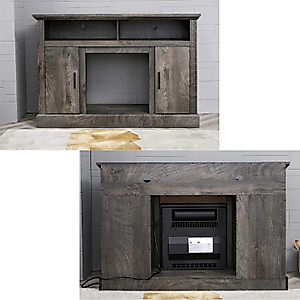 PatioFestival Electric Fireplace TV Stand Entertainment Center Corner Fire Place Heaters Tv Console with Generic Rustic Furniture for TVs up to 42" Wide, Rustic