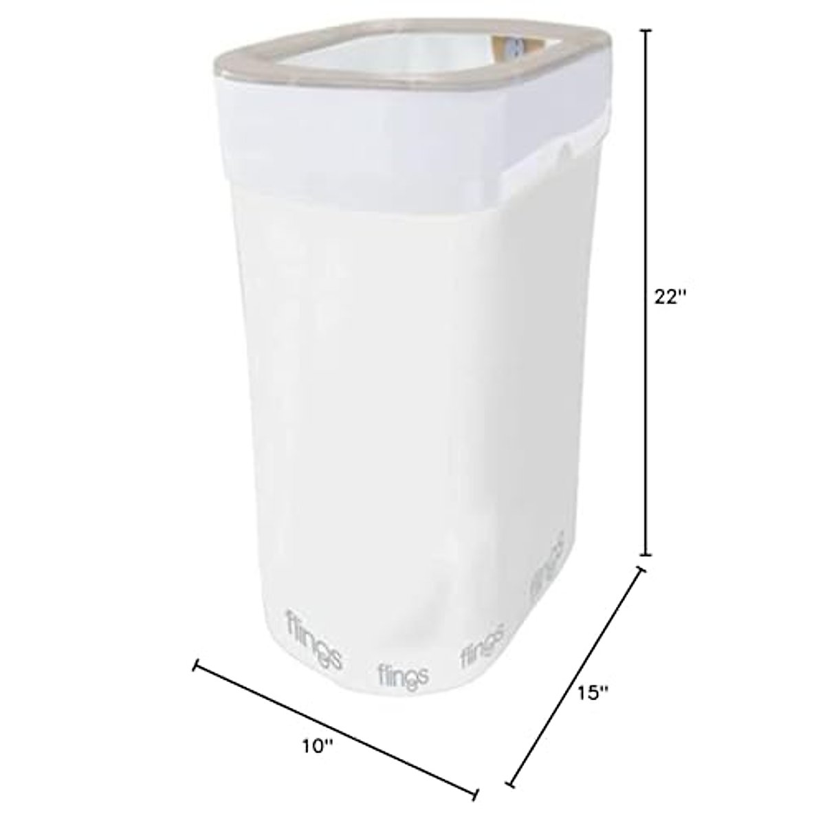 Flings® Bin Disposable Trash Can for Parties - 13 Gallon Plastic Pop Up Garbage Can (1 Pc) Perfect Solution for Waste at Events and Parties - White