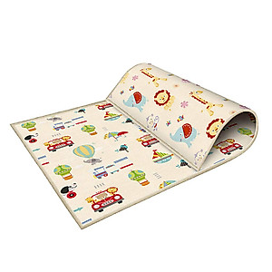 Franterd Baby Play Mat - Foldable Baby Crawling Mat - Reversible Baby Play Gym Mat Non-Slip Waterproof Neutral Nursery or Playroom for Babies Infants Toddlers
