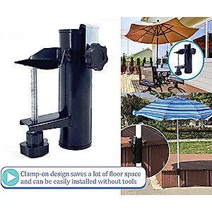 MILIMOLI 2 Pack Umbrella Clamp Umbrella Stand Bench Buddy Patio Umbrella Holder, Premium Umbrella Mount Clamp Umbrella Stand Fixed Clip for Beach Courtyard Balcony, Chair Umbrella with Clamp